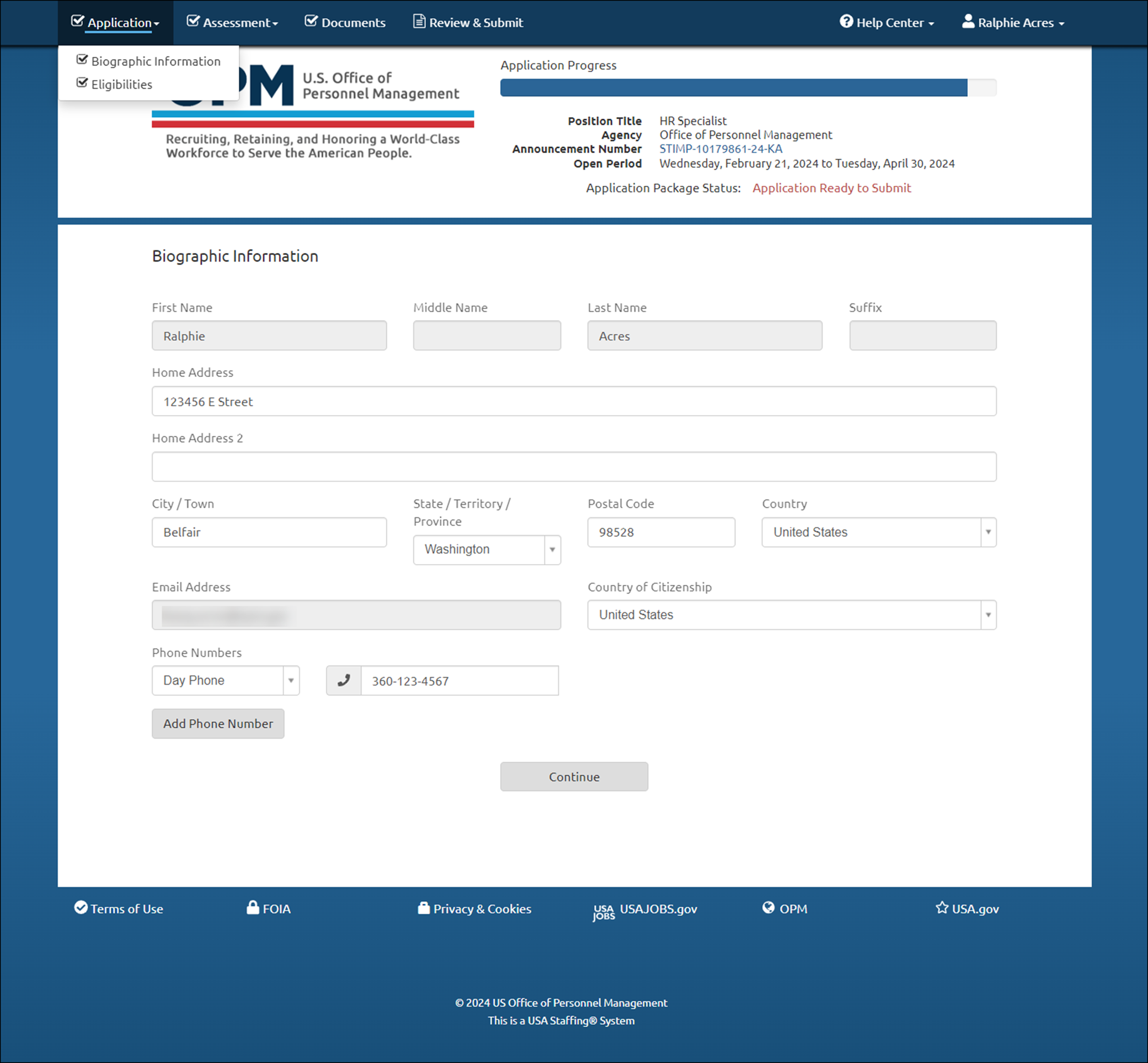 Updating an application that has not been submitted – Application Manager