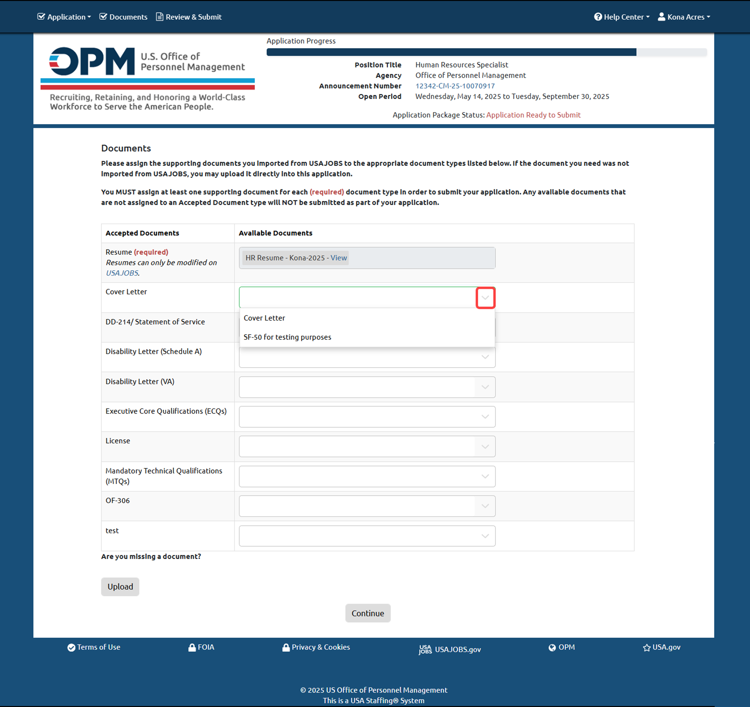 Attaching documents to your application – Application Manager
